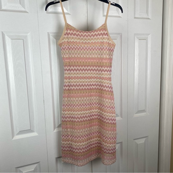 rave | Dresses | Rave Y2k Brand Vintage 9s Knit Spaghetti Strap Zigzag ...